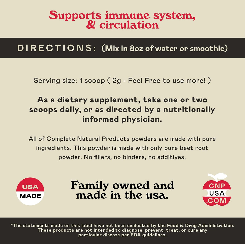 Natural energy boost from beet root powder