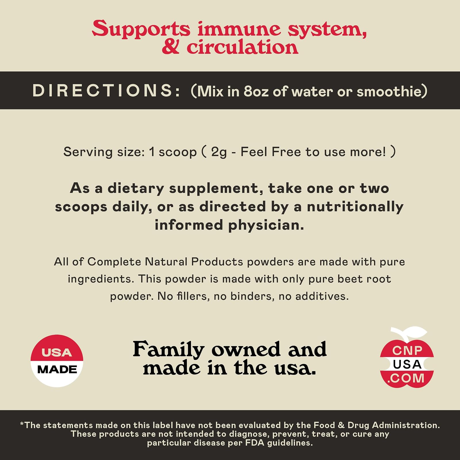Natural energy boost from beet root powder
