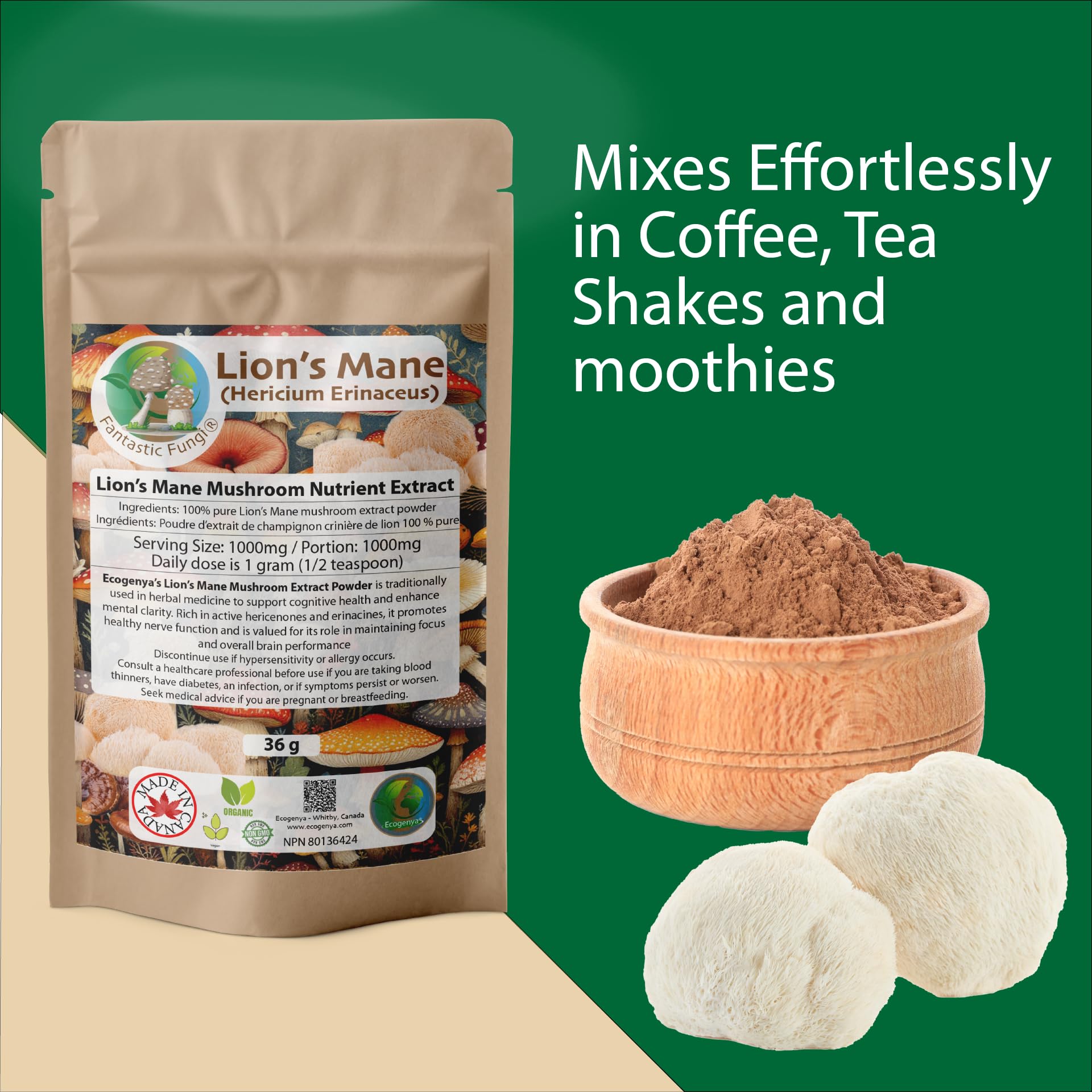 Natural energy boost from mushrooms