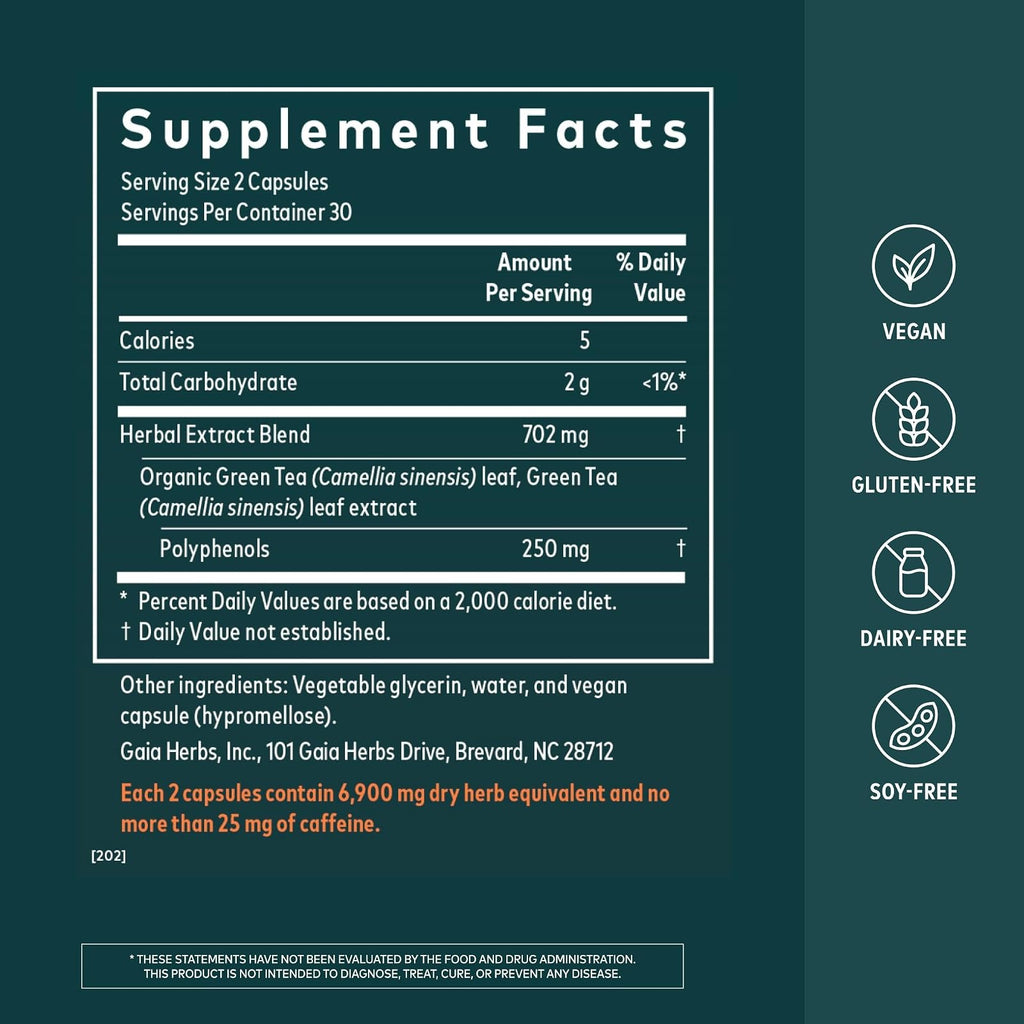 natural energy boost green tea capsules