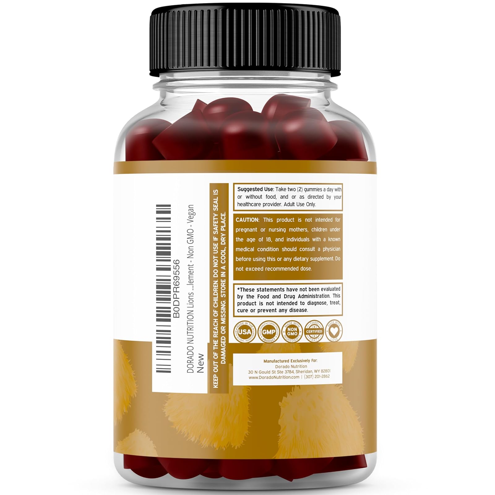 Natural energy boost Lion's Mane gummies