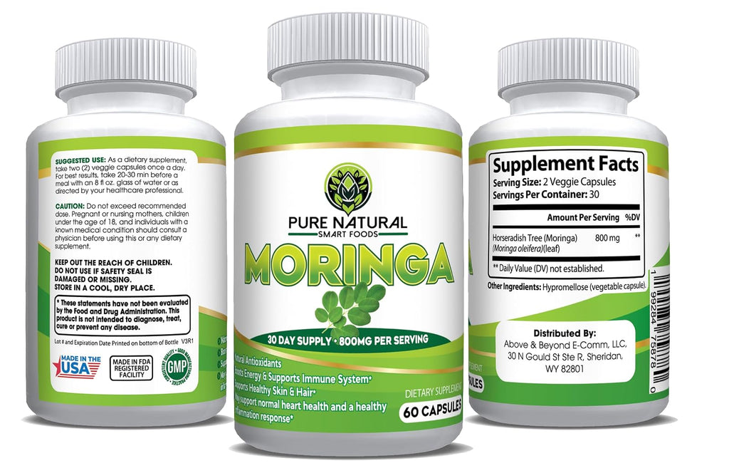 Natural energy boost Moringa capsules