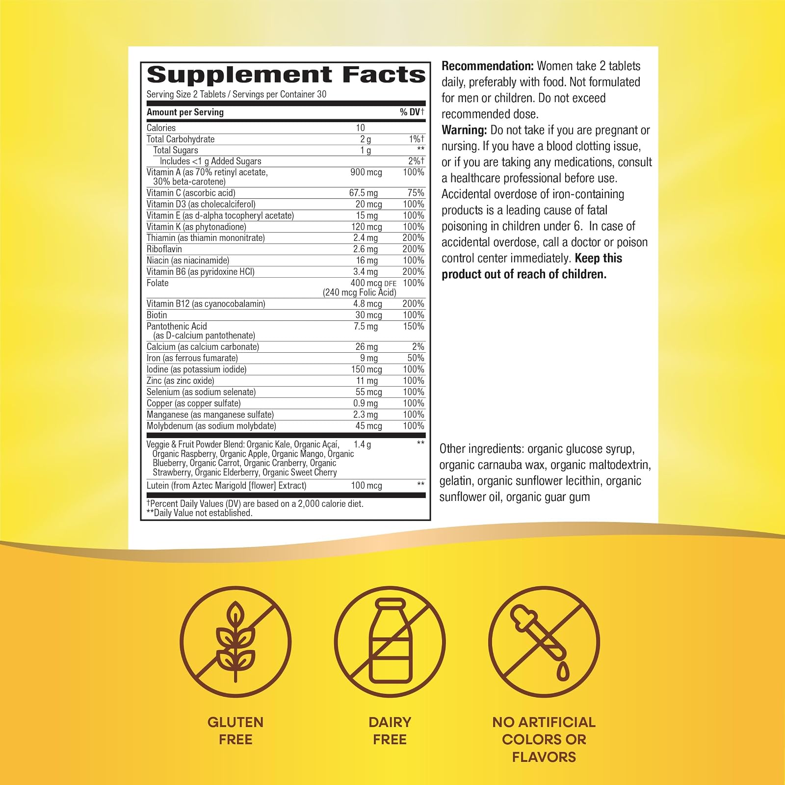 natural energy boost multivitamin for women