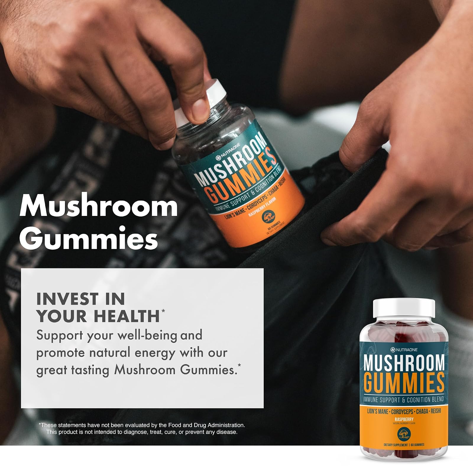 Natural energy boost mushroom gummies