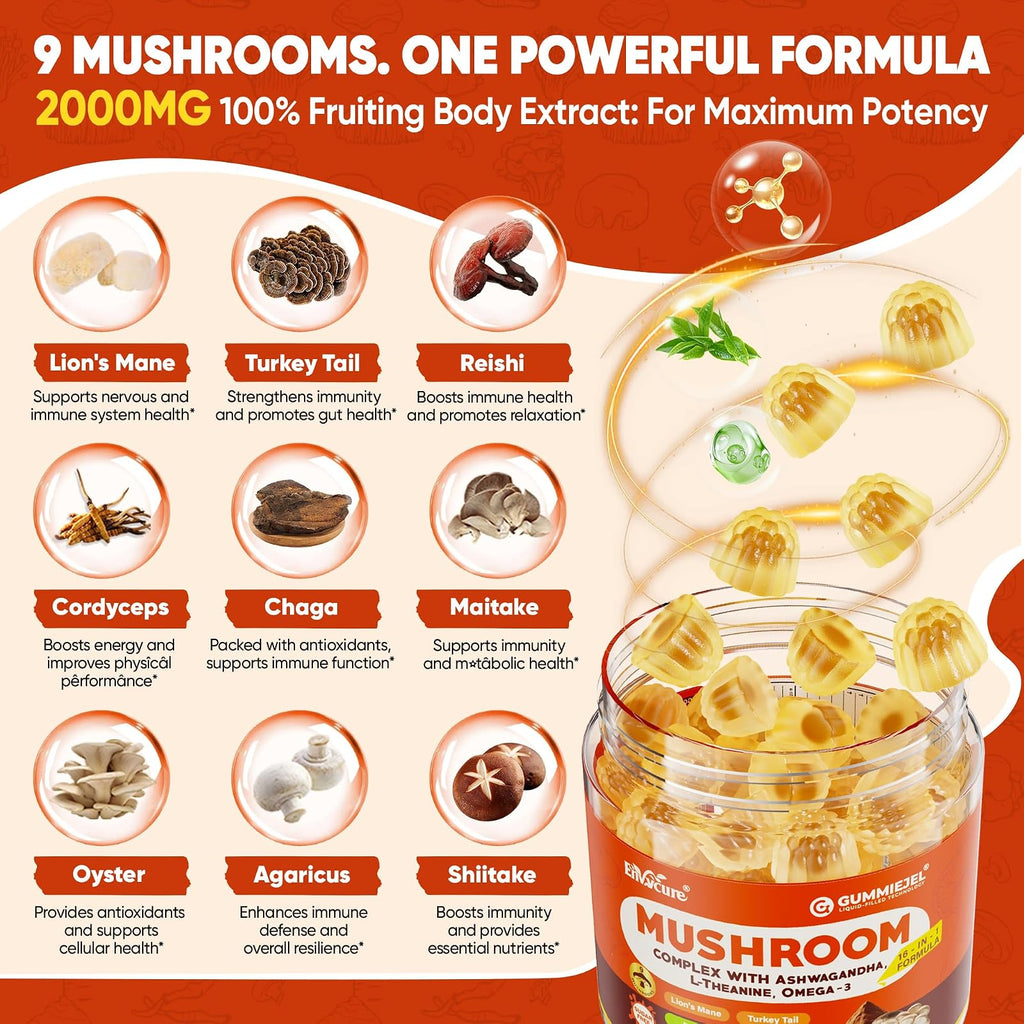 natural energy boost mushroom gummies