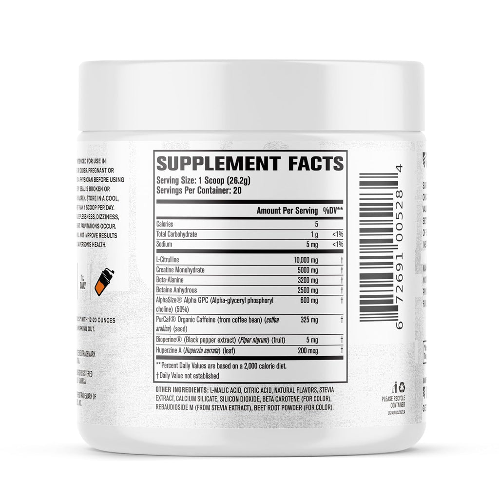 Natural energy boost pre-workout formula