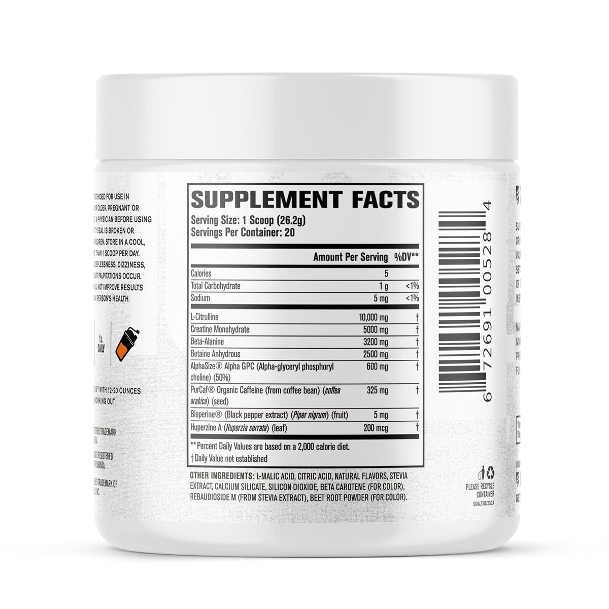 Natural energy boost pre-workout formula