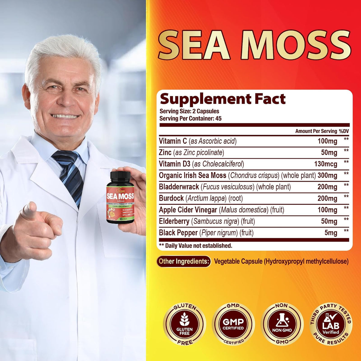 Natural energy boost sea moss capsules