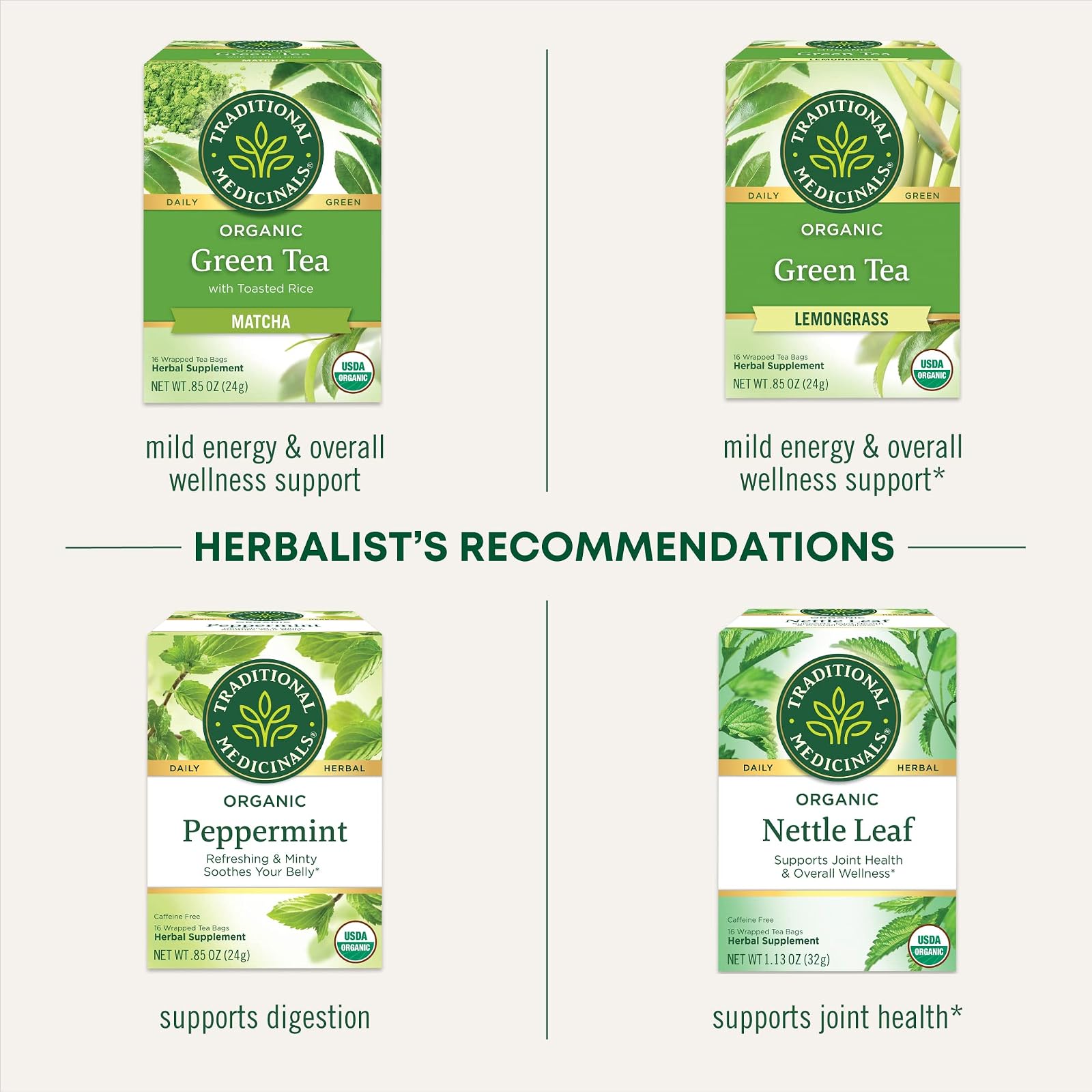 Natural energy boost tea bags