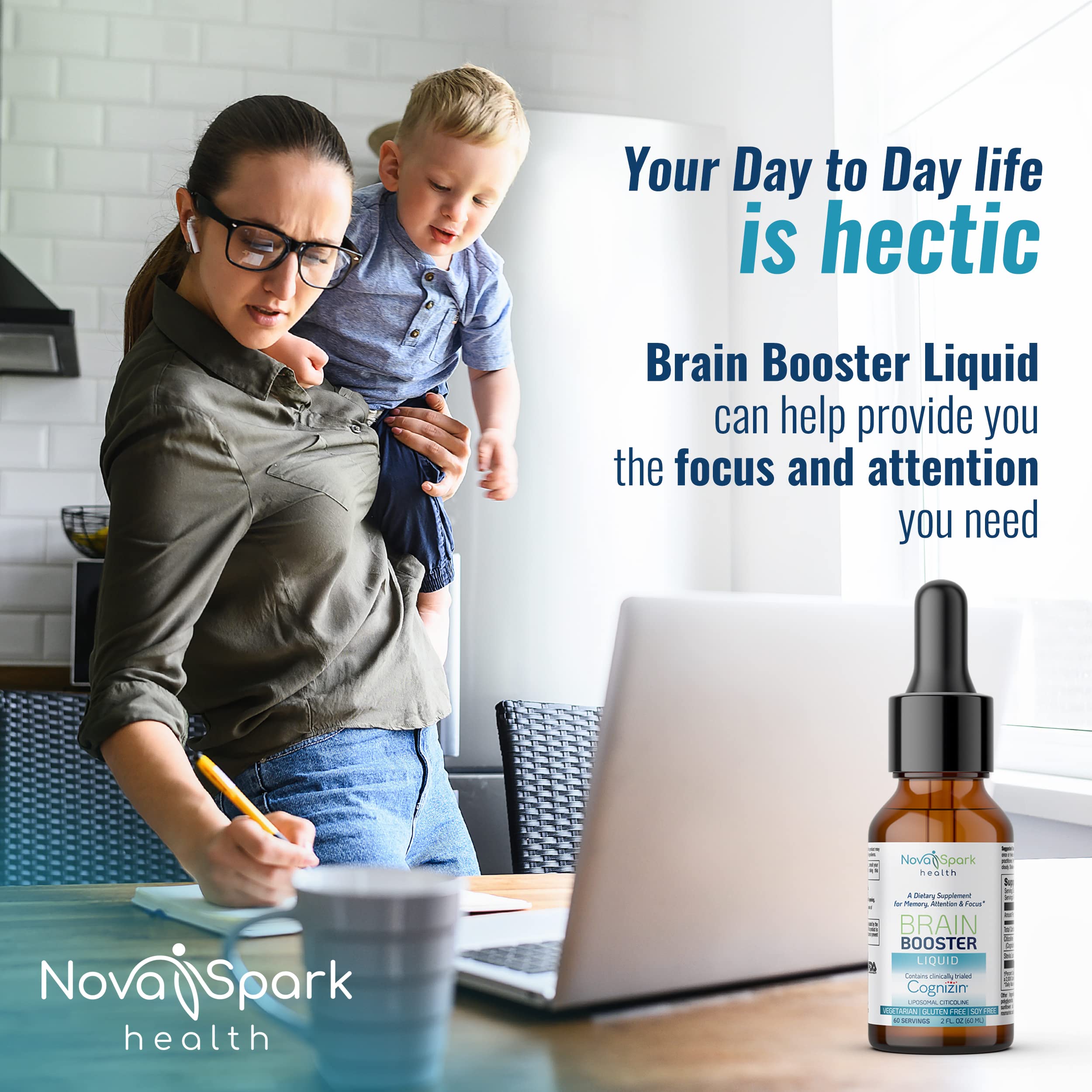 Natural energy boost with brain booster liquid