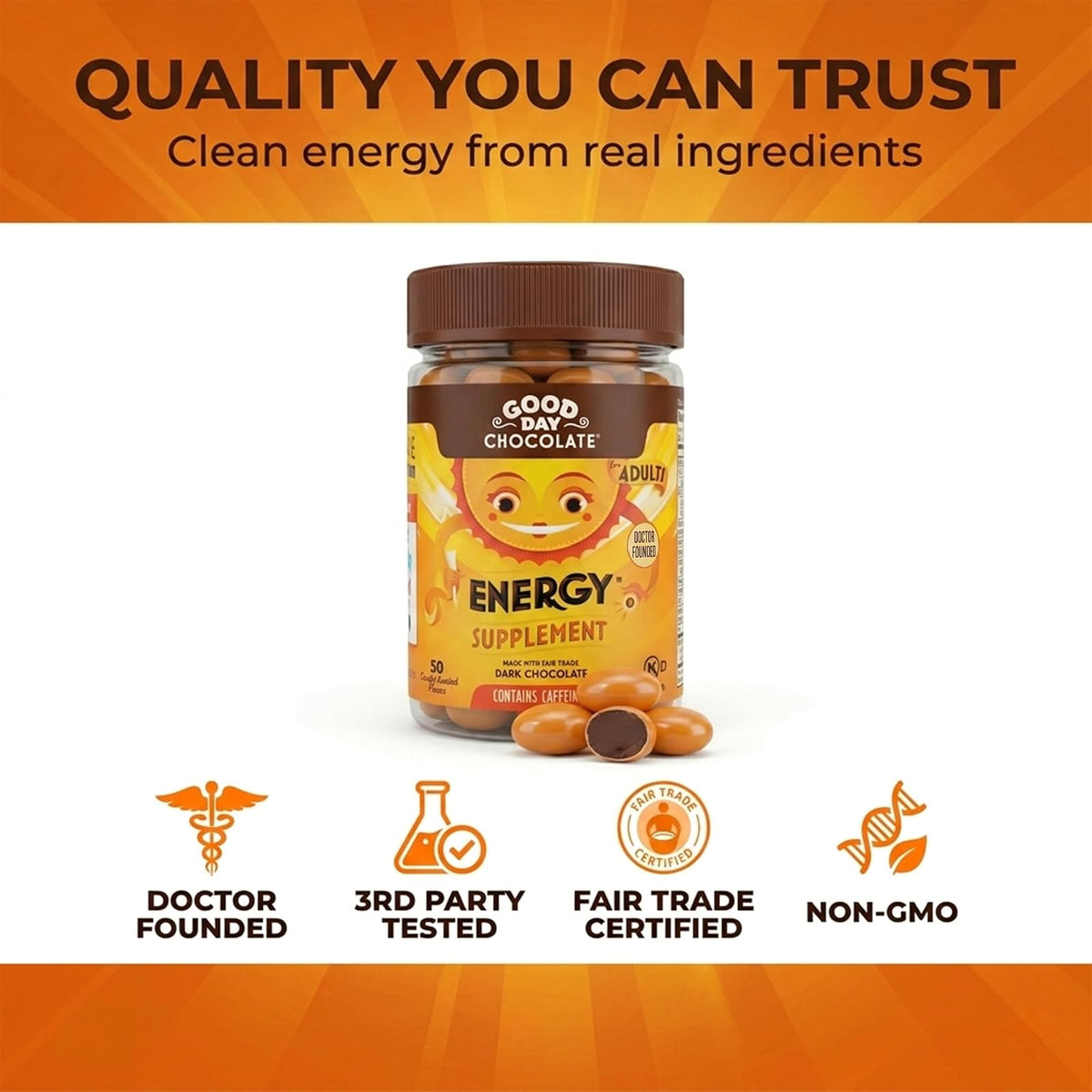 natural energy boost with chocolate