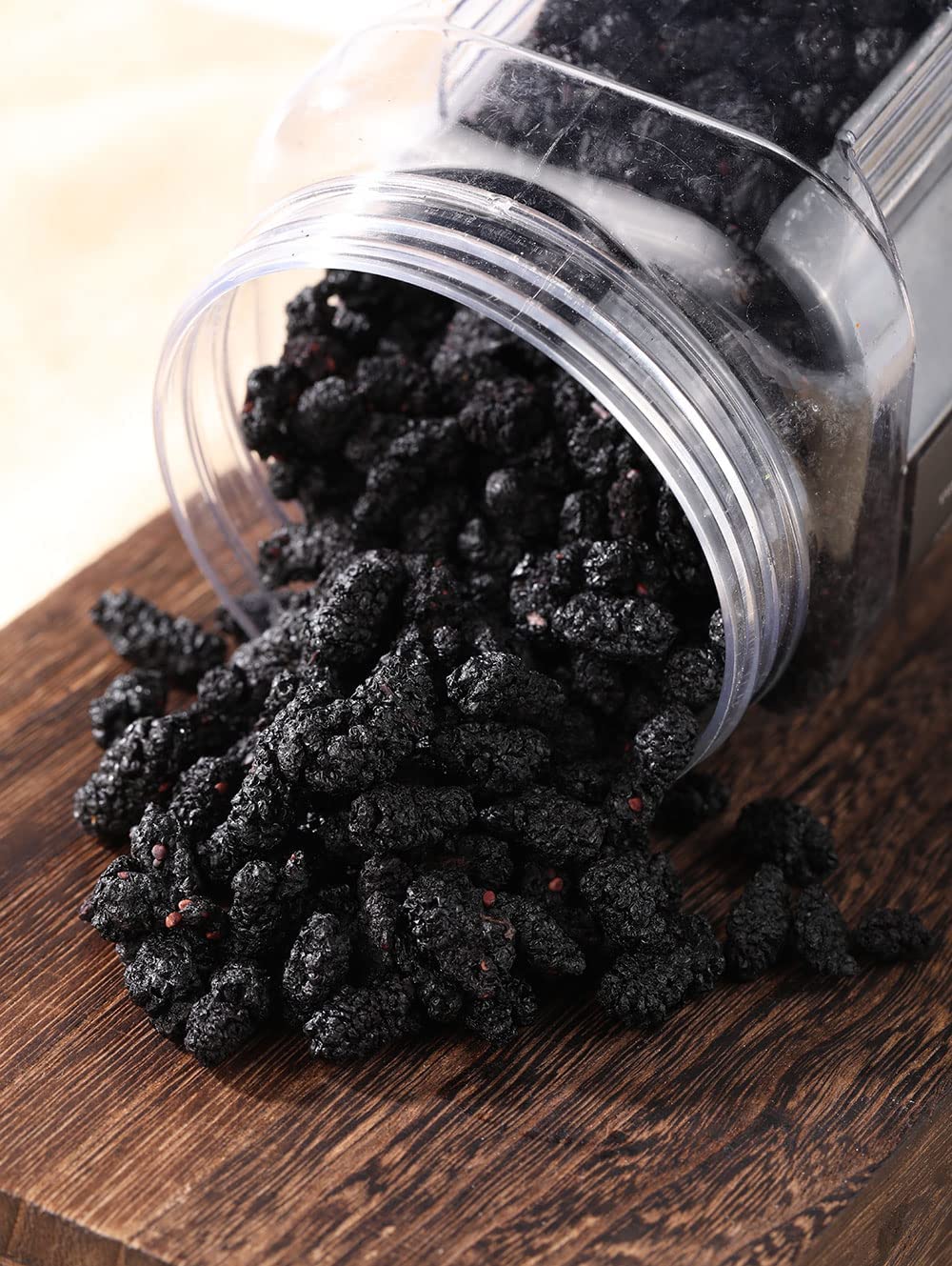 Natural energy boost with dried black mulberries