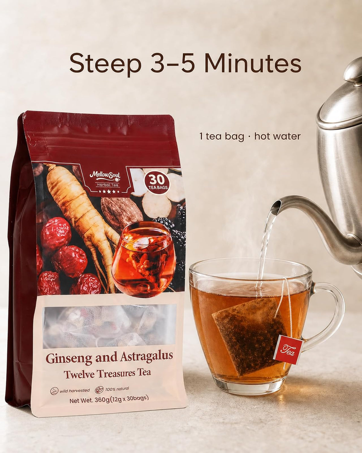 natural energy boost with ginseng tea