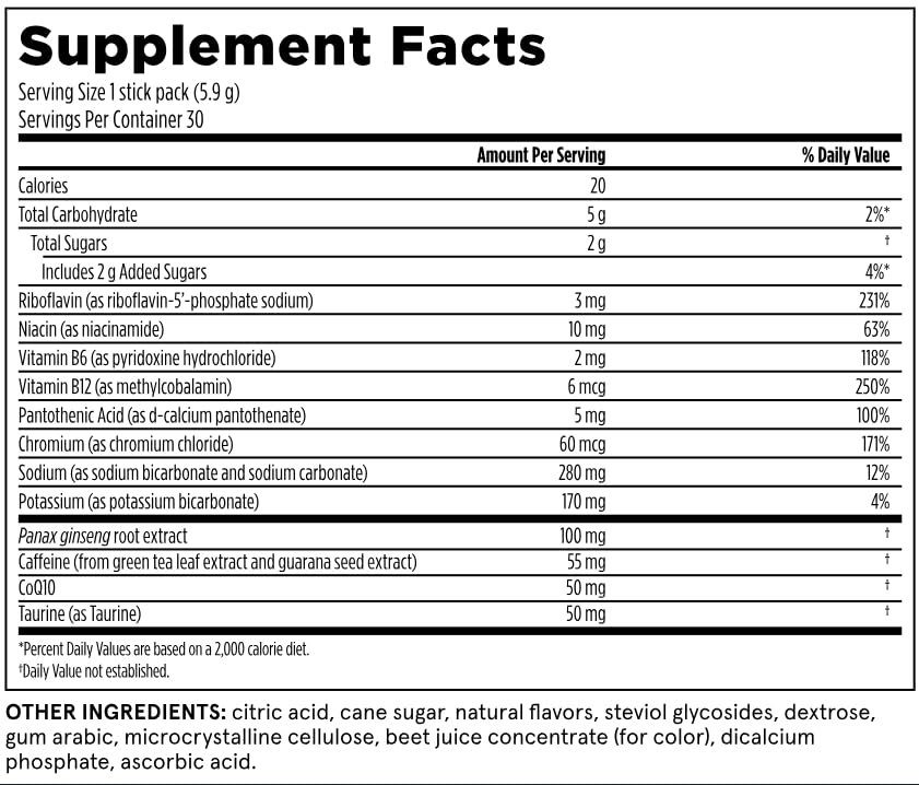 Natural energy boost with ginseng