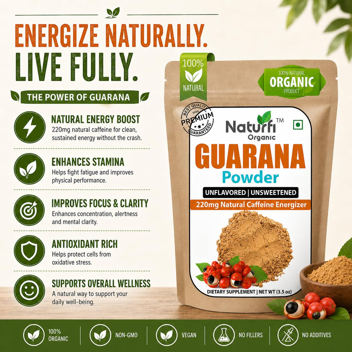 Natural energy boost with guarana
