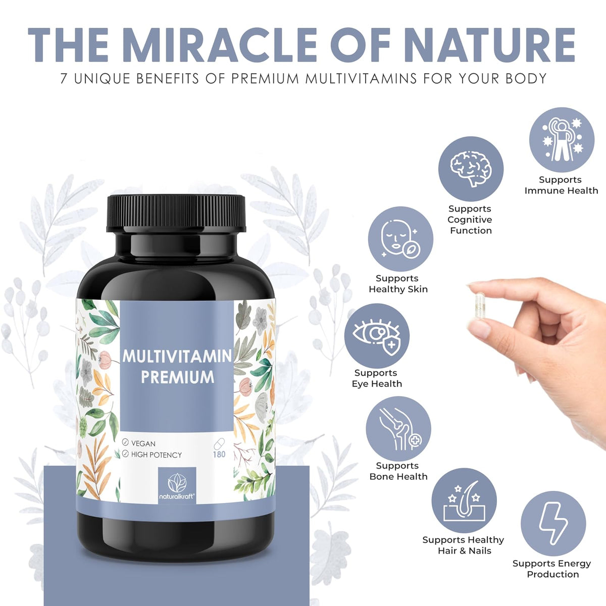 Natural energy boost with multivitamins