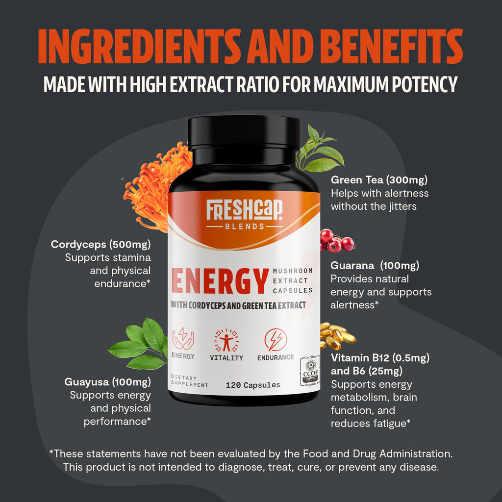 Natural energy boost with mushrooms