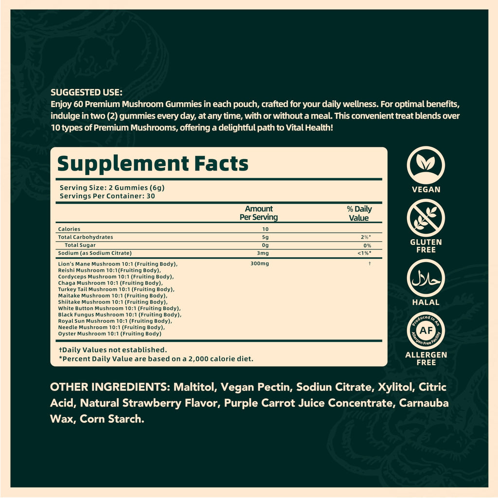 Natural energy boost with mushrooms