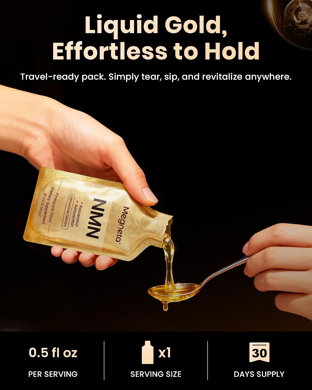 Natural energy boost with NMN pouches