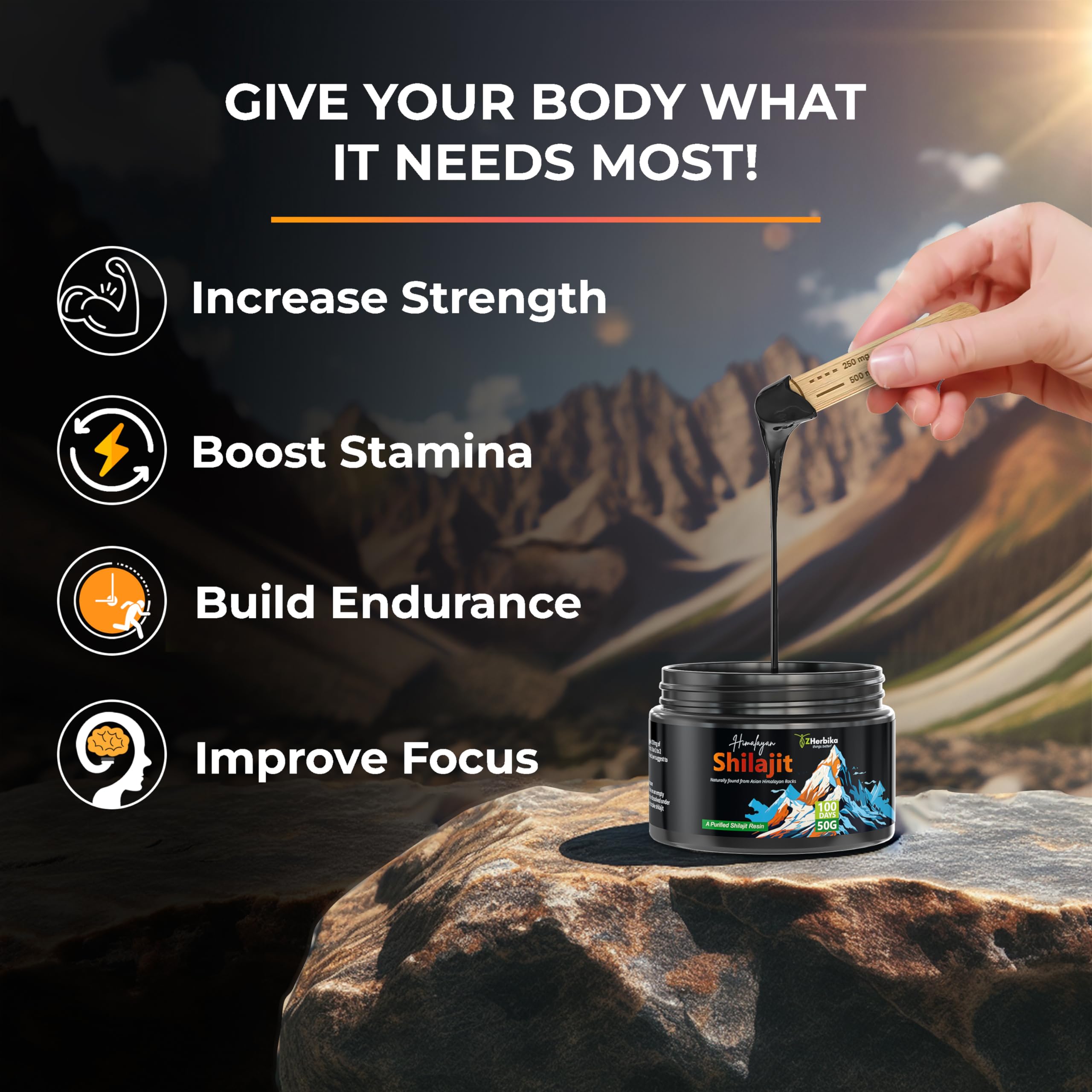Natural energy boost with Shilajit