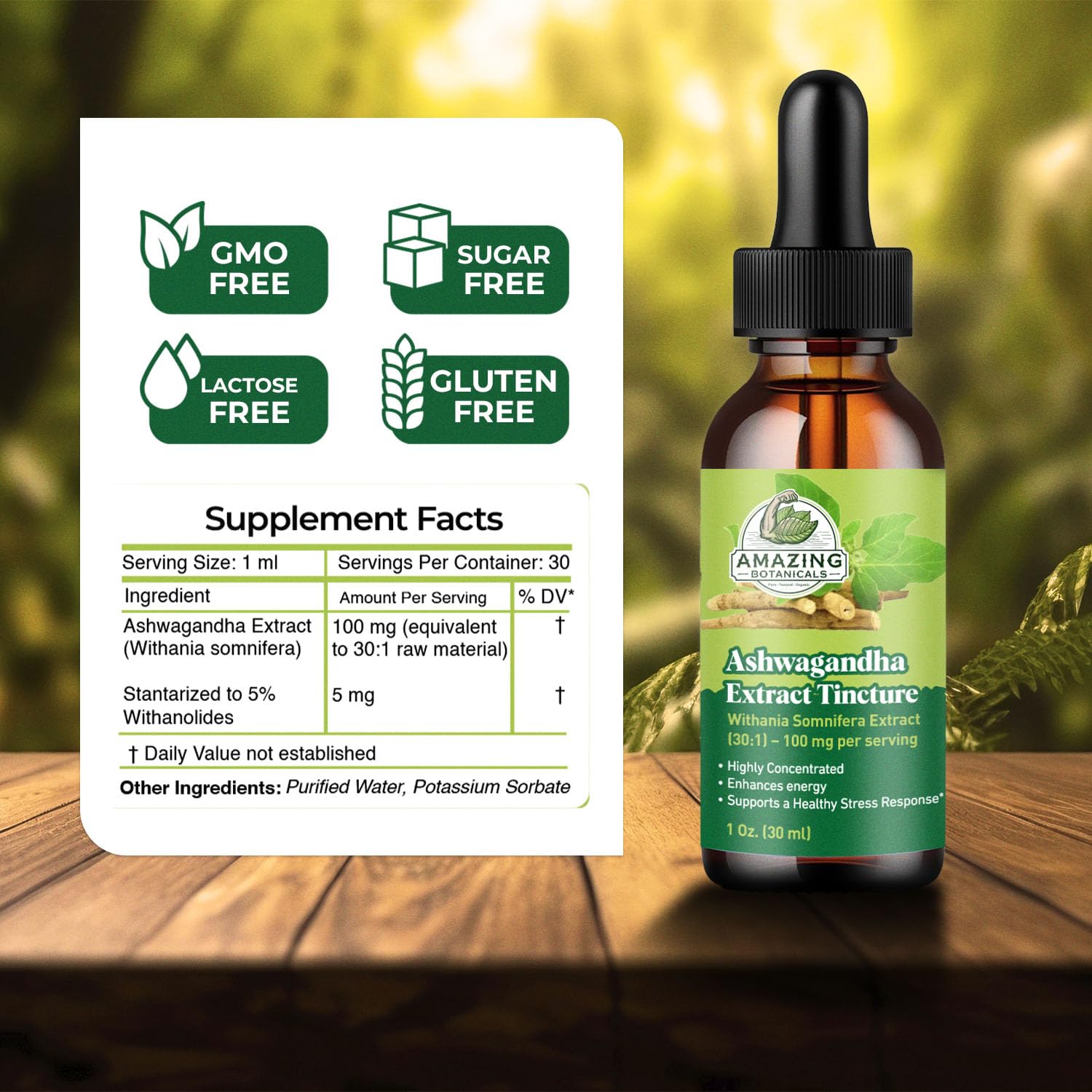 Natural energy booster Ashwagandha supplement
