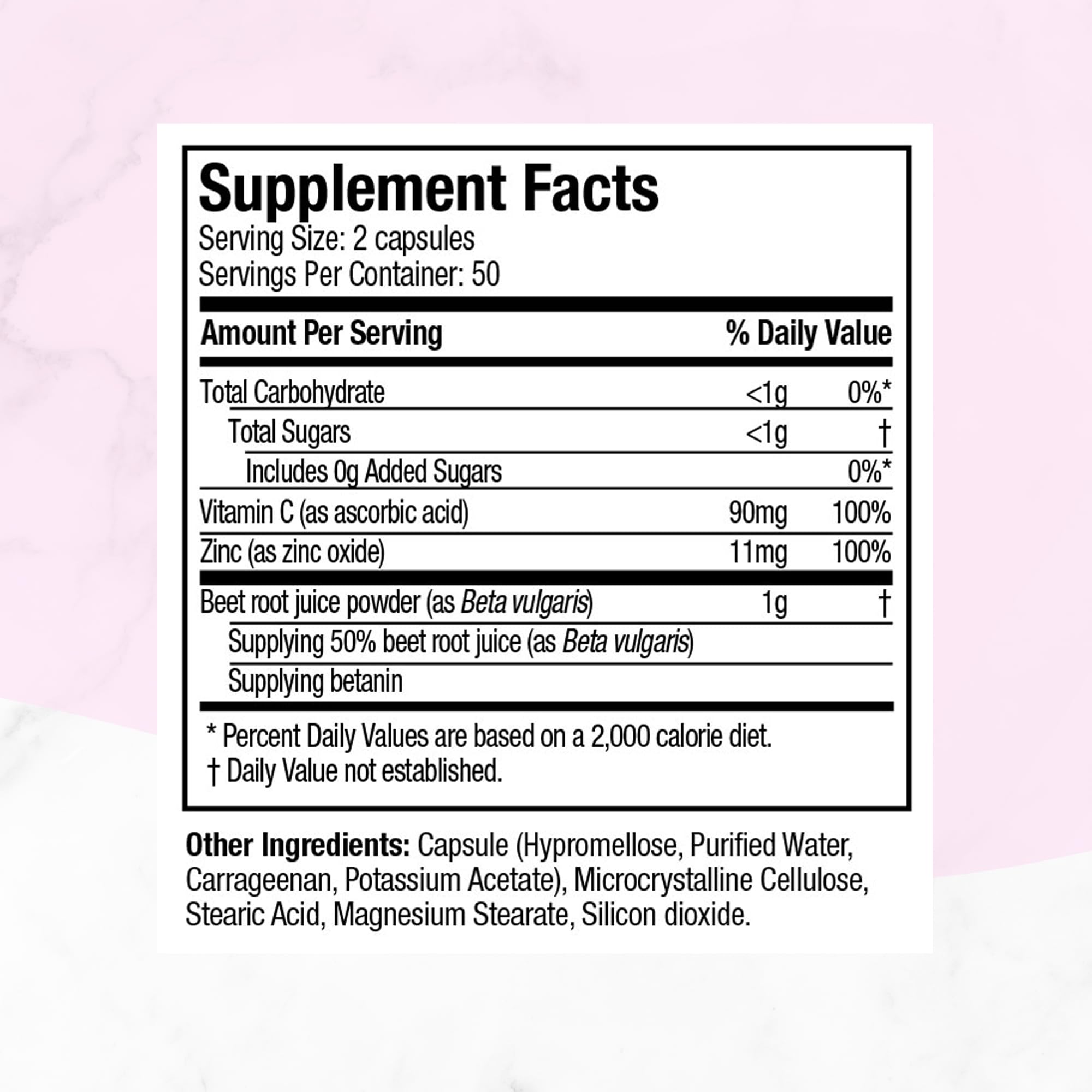 Natural energy booster beet capsules