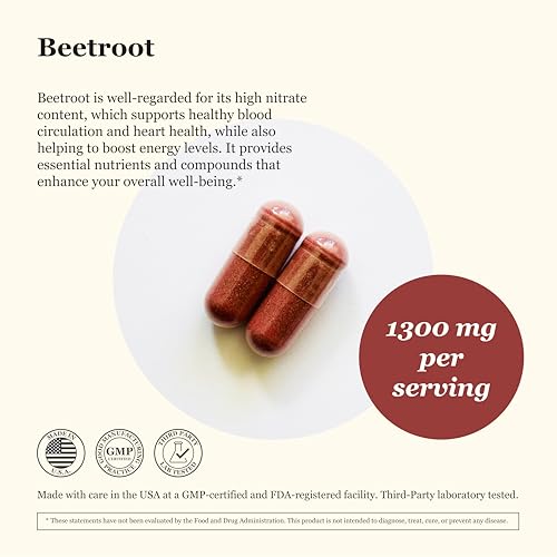 Natural energy booster beetroot capsules