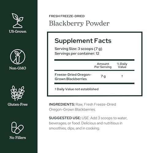 Natural energy booster blackberry powder