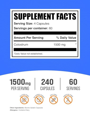 Natural energy booster colostrum capsules