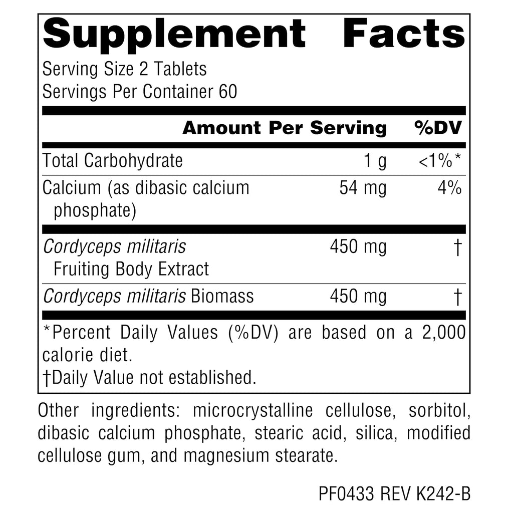Natural energy booster Cordyceps tablets