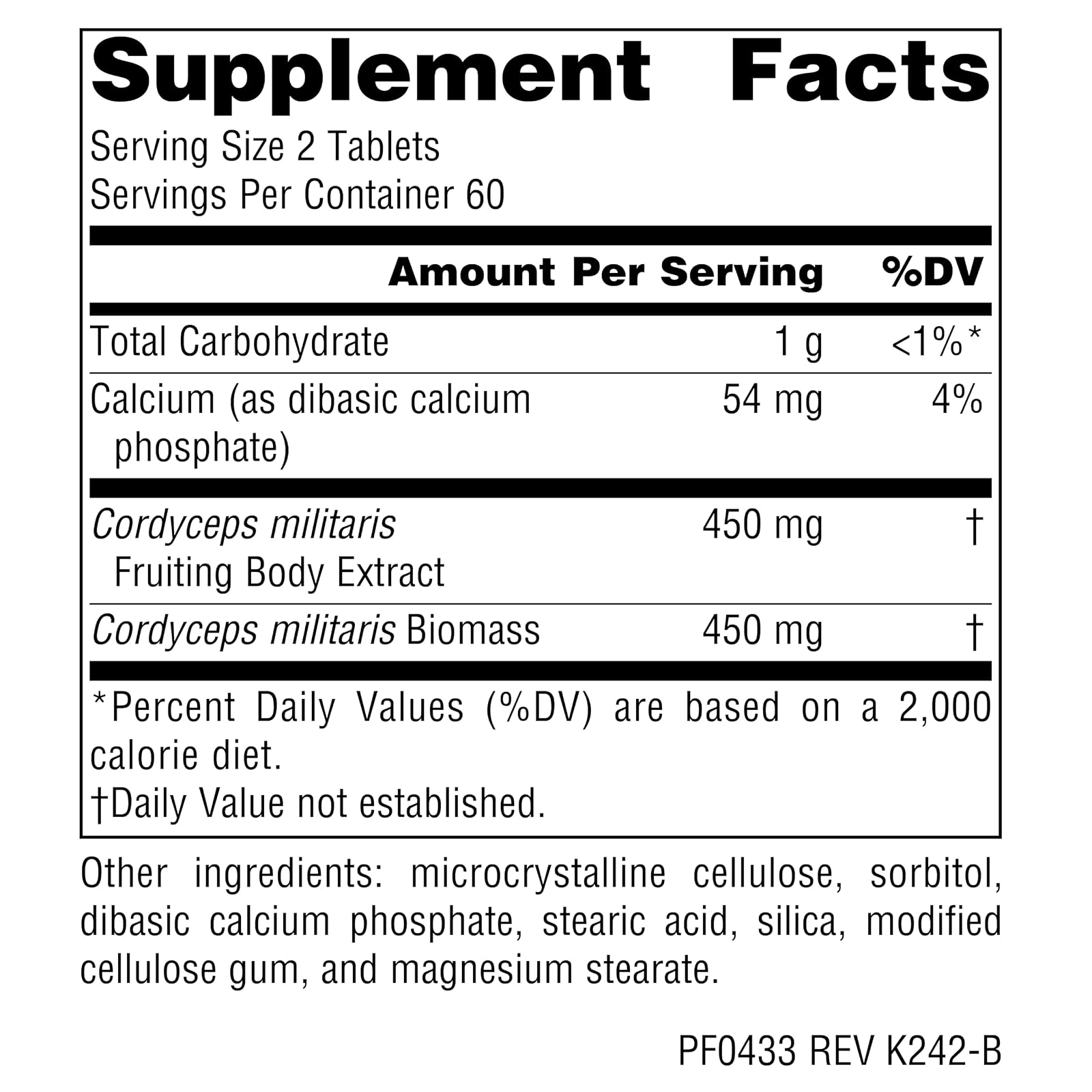 Natural energy booster Cordyceps tablets
