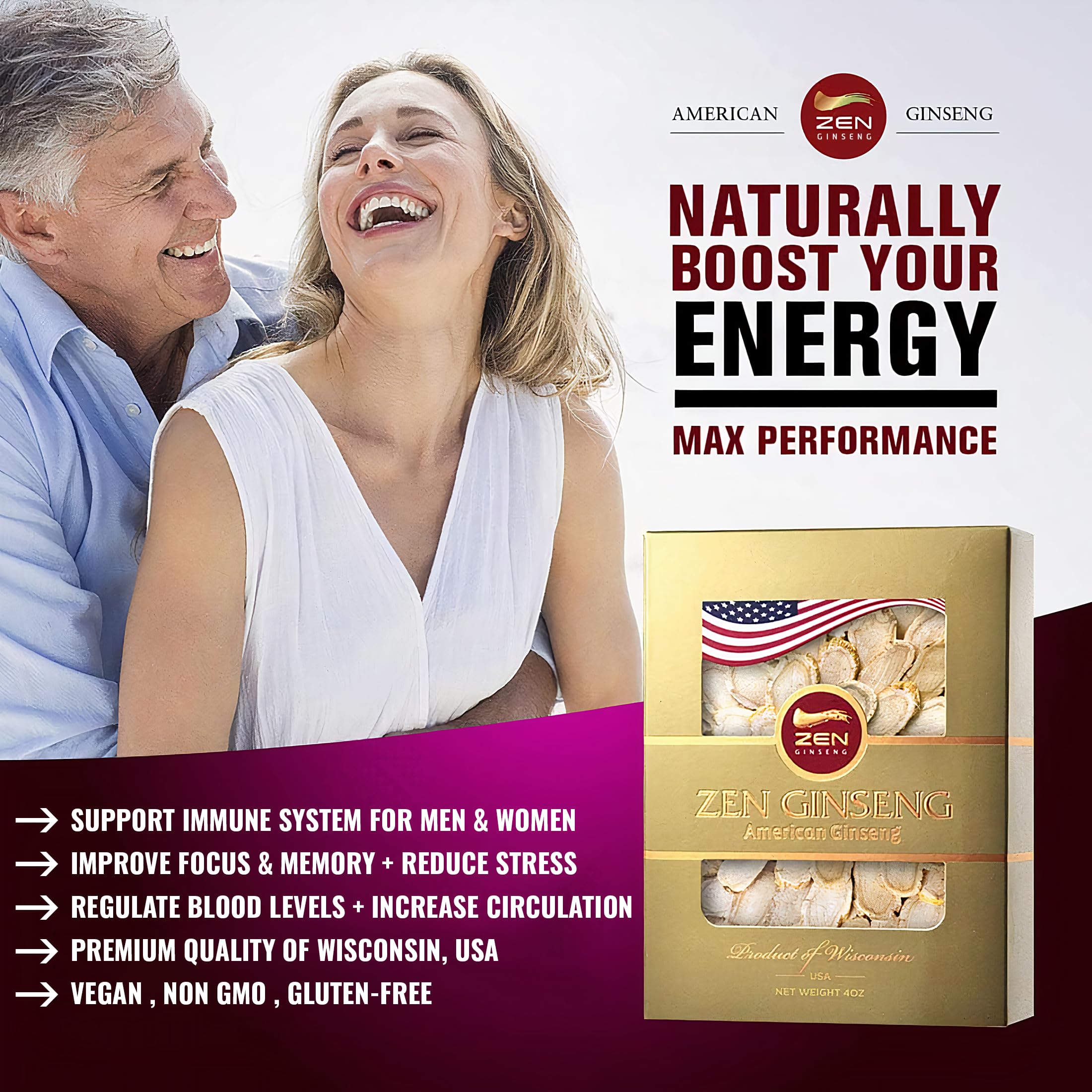 Natural energy booster ginseng slices