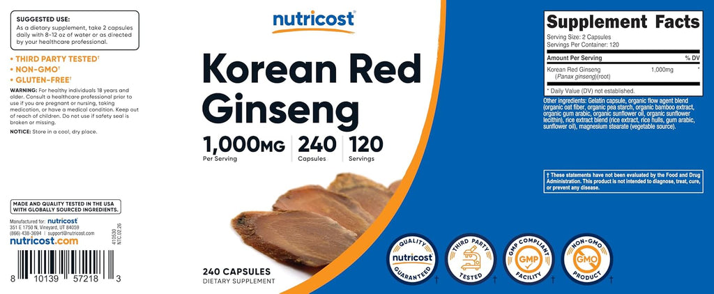 Natural energy booster Korean Ginseng