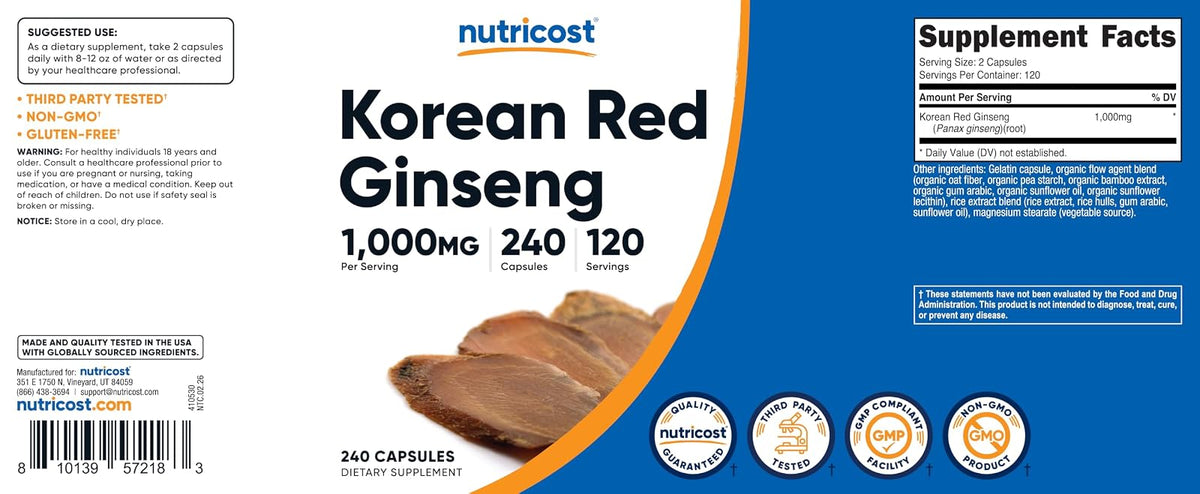 Natural energy booster Korean Ginseng