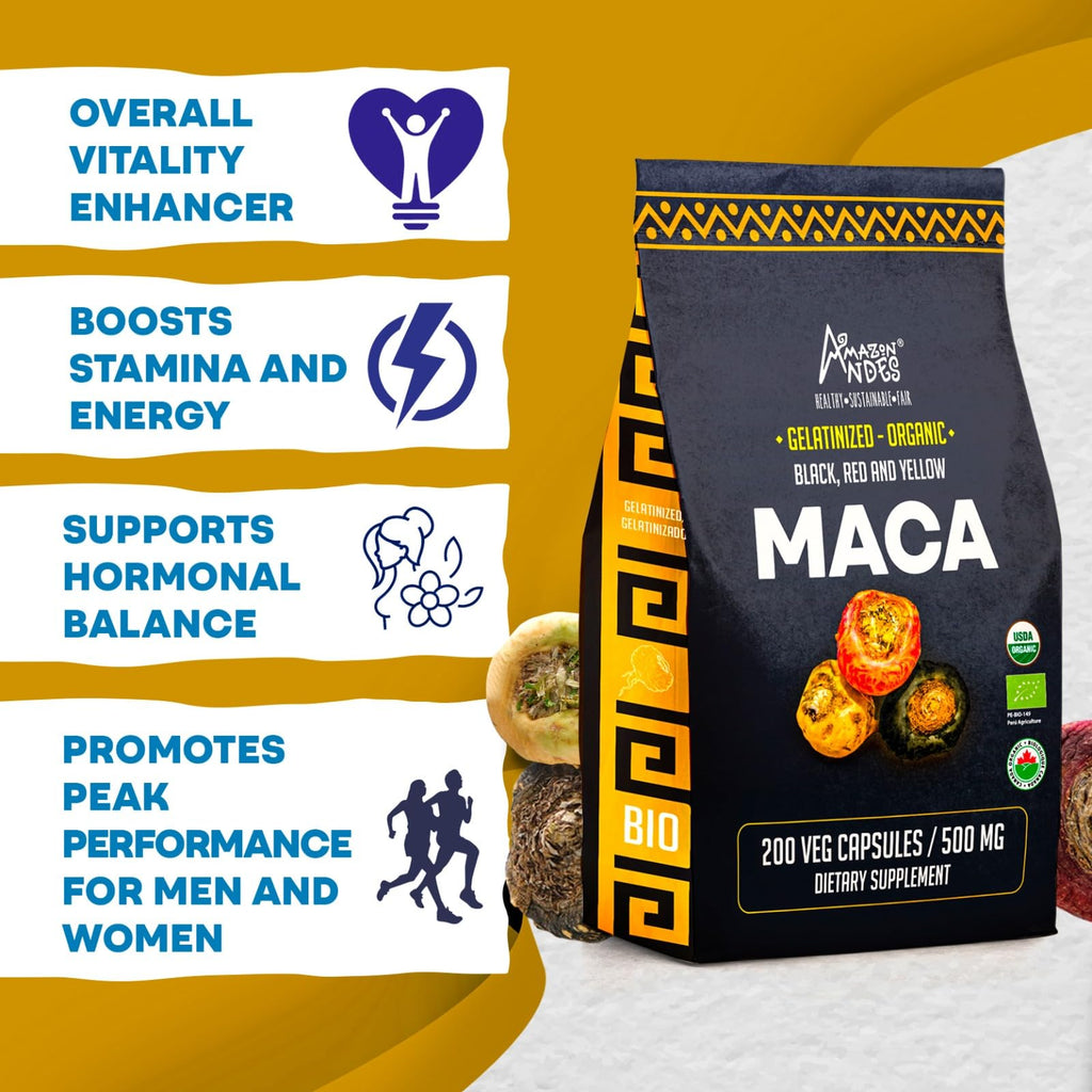 Natural energy booster maca supplements