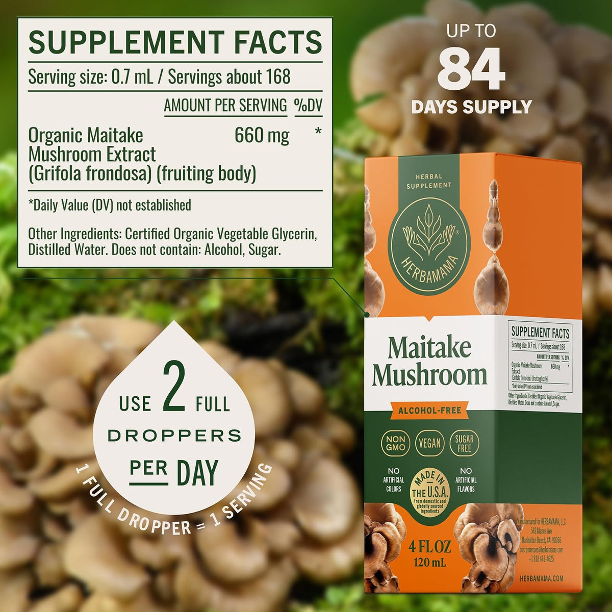 Natural energy booster Maitake capsules