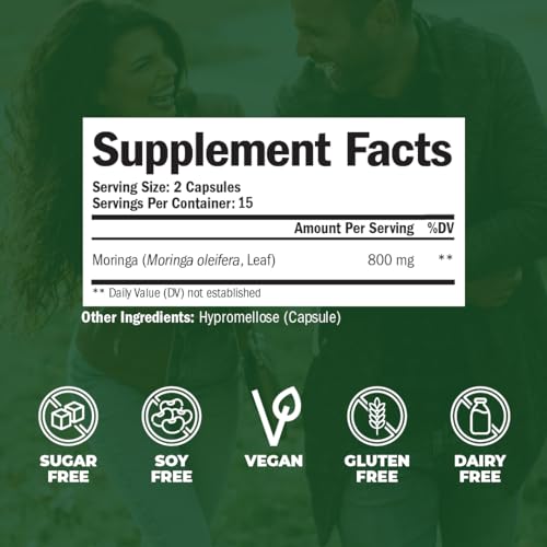 Natural energy booster moringa capsules