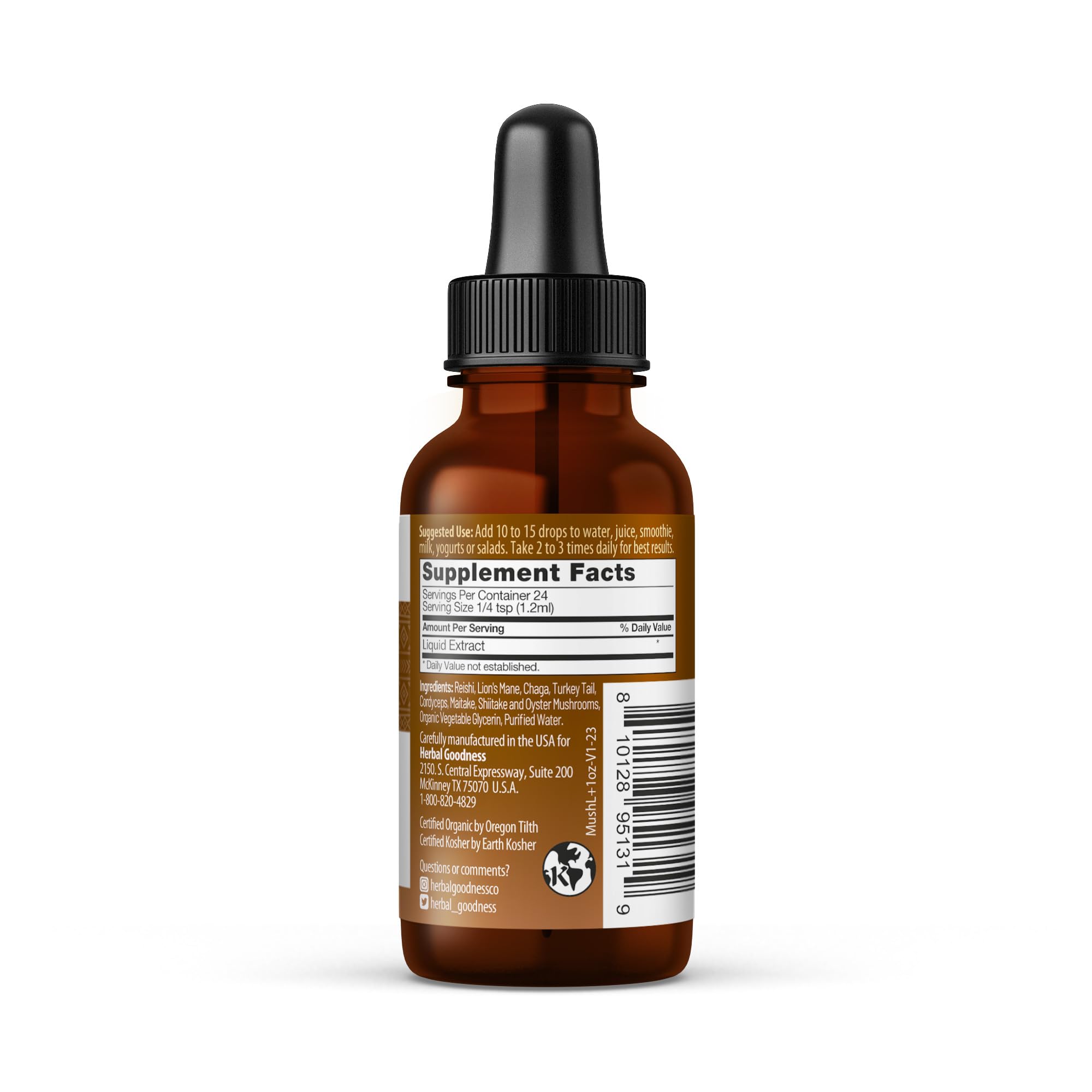 Natural energy booster mushroom tincture