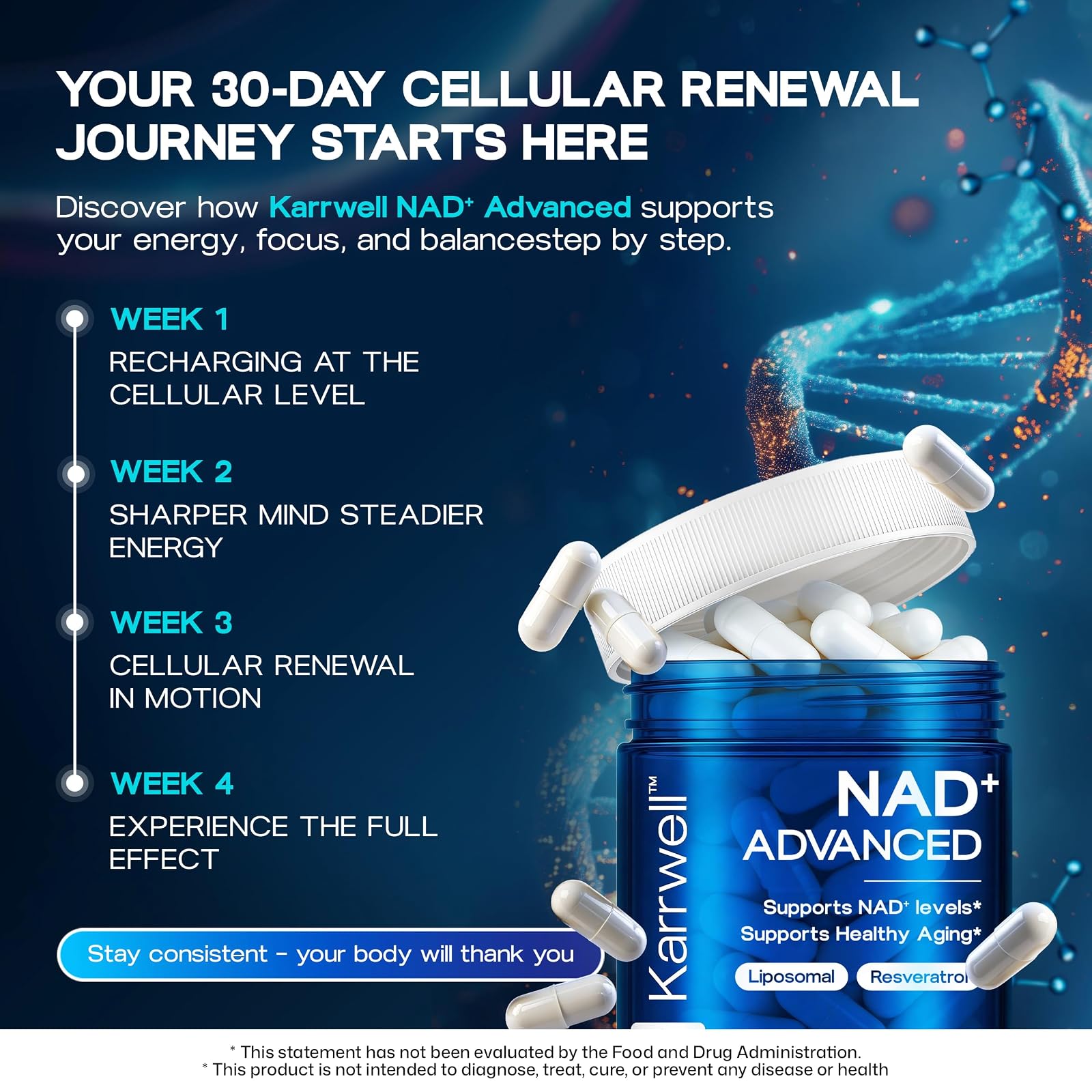 Natural energy booster NAD+ capsules