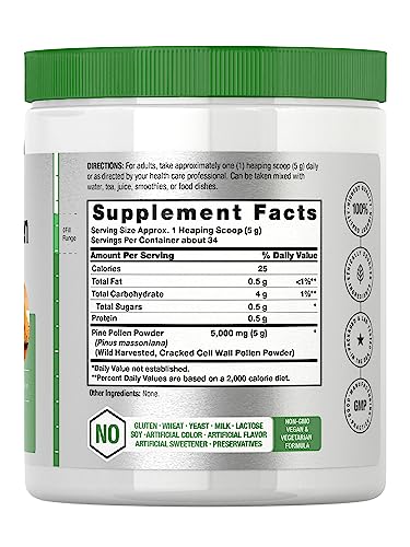 Natural energy booster pine pollen