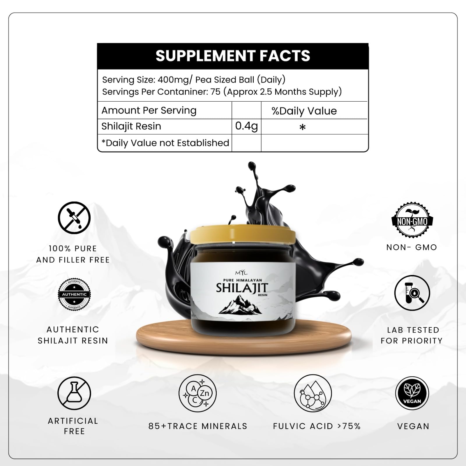 natural energy booster shilajit resin