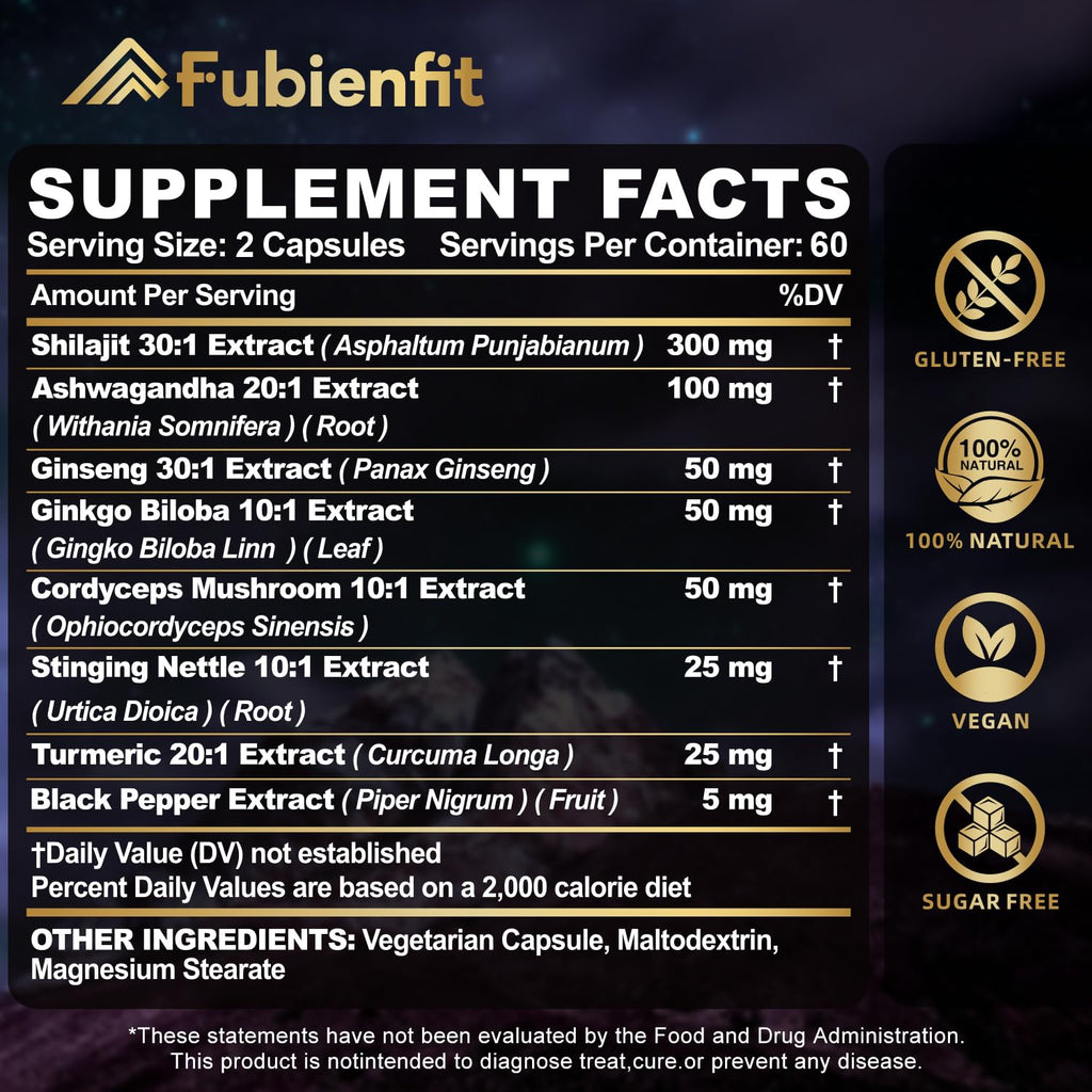 Natural energy booster shilajit supplement