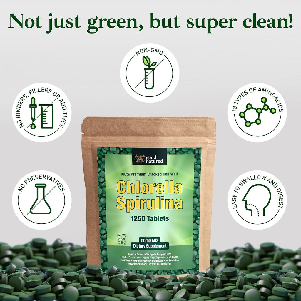 natural energy booster spirulina chlorella