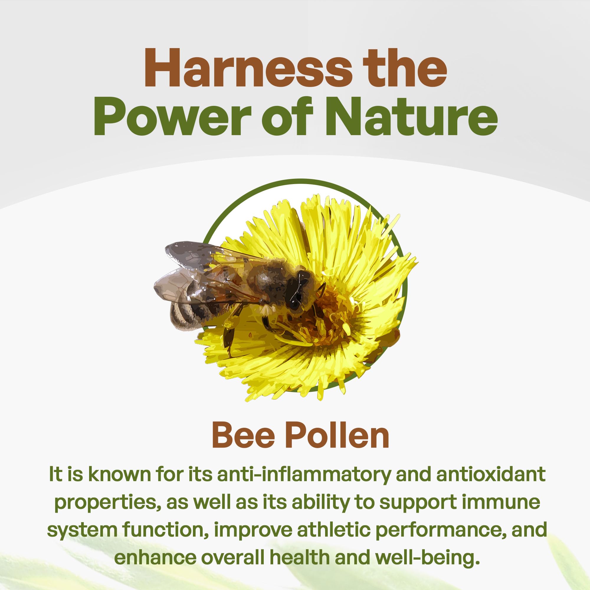 Natural energy booster with bee pollen
