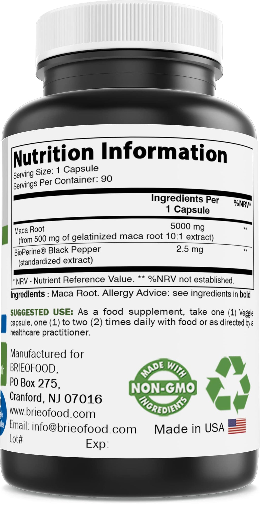 Natural energy booster with maca