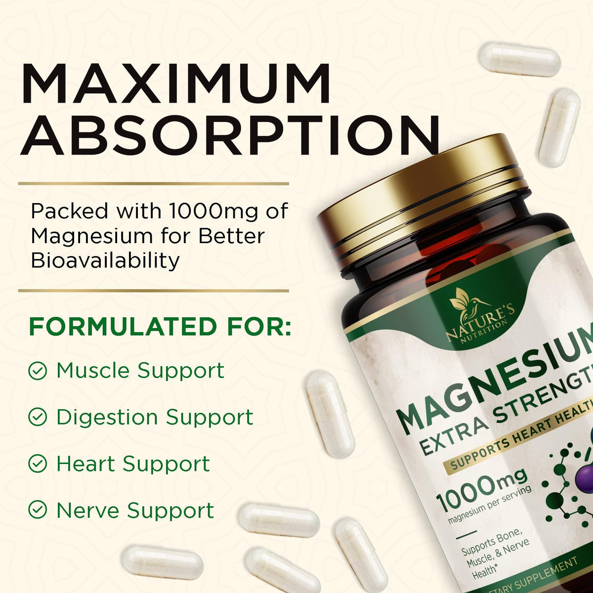 Natural energy booster with magnesium