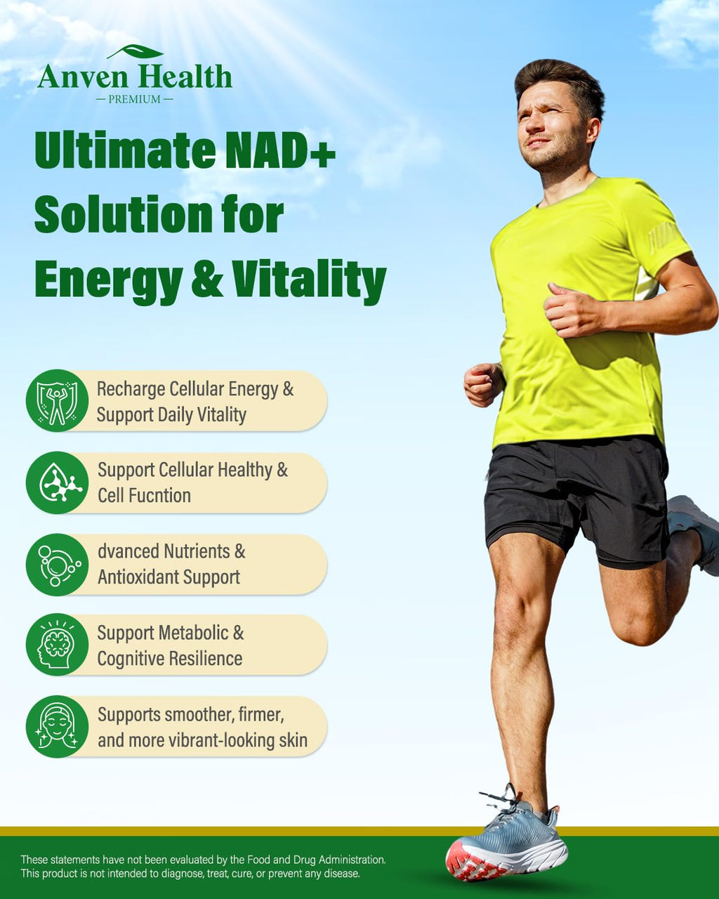 Natural energy booster with NAD+ Resveratrol