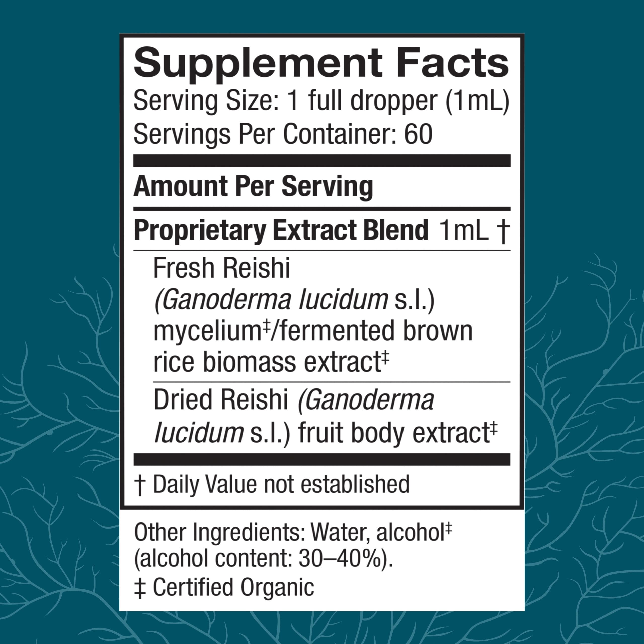 Natural energy booster with Reishi mushrooms
