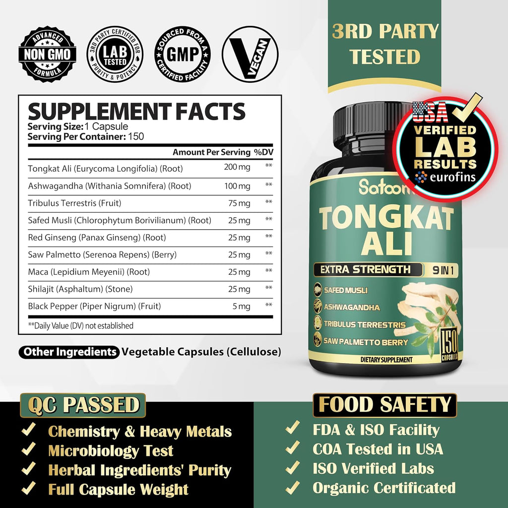 Natural energy booster with Tongkat Ali
