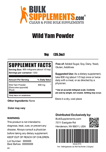 Natural energy booster with wild yam